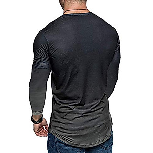 Thenlian Men's Fashion Trend Casual And Comfortable Gradient Ramp Shader Sweater(S, Black)