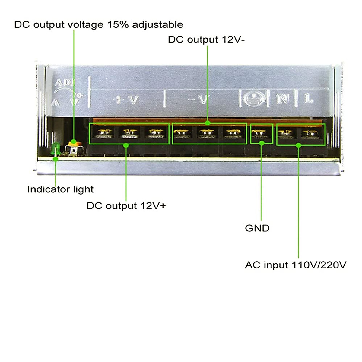 MTYTOT 12V 30A DC Universal Regulated Switching Power Supply 110-240 Volt AC to DC 360w Transformer Adapter Driver for 3D Printer, CCTV, Radio, LED Strip Lights,Computer Project