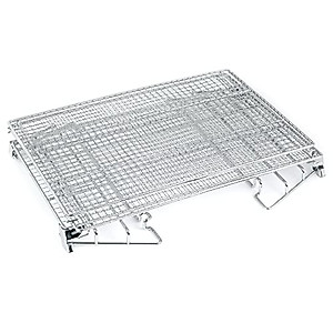 FLAMETOP Foldable Sliding 3 Tiered Jerky Rack Extension Cooking Space Applicable to Barrel Style Pellet Smoker Grills