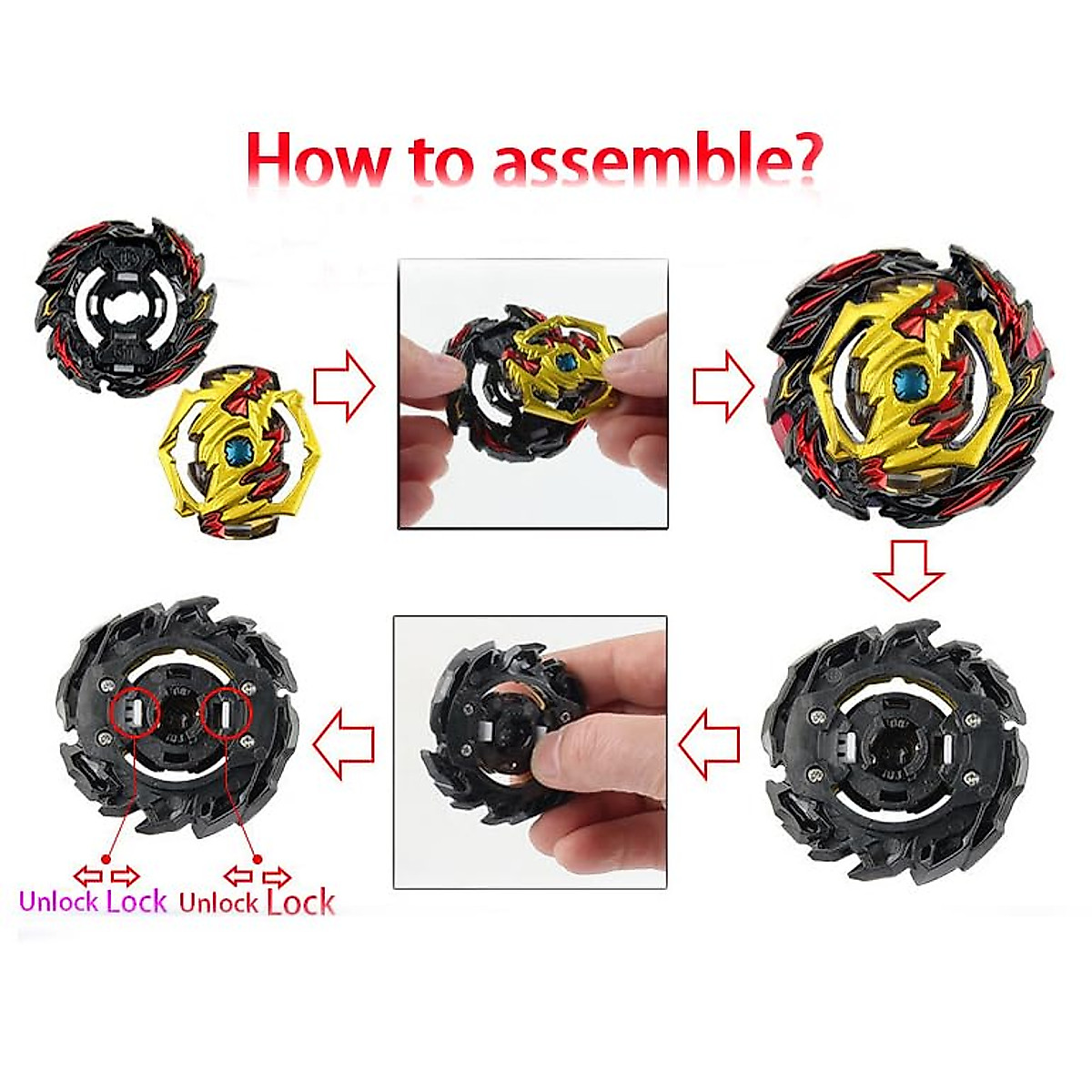 SUPERBLADE Blade Toy Set Battling Game Toys Sparking Launcher Grip Bey Battling Top Burst B-145 DX Starter Venom Diabolos.Vn.Bl Left and Right Launcher Play Blades Gaming Toy Set Gift for Boys 4-8-12+