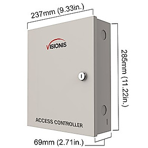 Visionis FPC-7298 Four Door Access Control System for 4 Doors Inswing Door 600lbs MagLock Time Attendance TCP/IP Wiegand Controller, Black RFID Card Reader and Keypad, 10,000 Users Software Kit