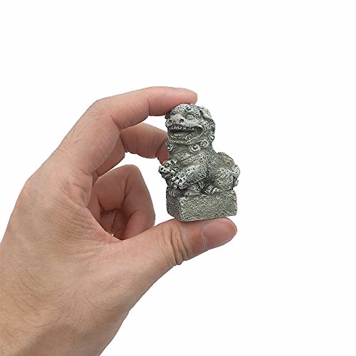 Smoothedo-Pets Fish Tank Decorations Aquarium Decoration Mini/Pair Size Ornaments Accessories Fish Hides Asian Garden FengShui Beast Dog (Mini Lion Statue/Pair)