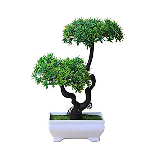litymitzromq Artificial Flowers Outdoor Plants, Artificial Plant Tree Bonsai Fake Potted Ornament for Home Desk Garden Stage Office Wedding Restaurant Party Cafe Shop Decoration 1#