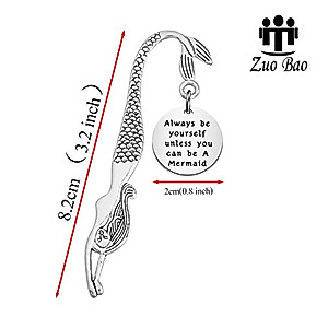 Zuo Bao Mermaid Scale Charm Bookmark Sea Mermaid Quote Always Be Yourself Unless You Can Be a Mermaid Bookmark (Mermaid Bookmark)