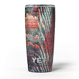 Design Skinz Grungy Orange and Teal Dyed Wood Surface - Skin Decal Vinyl Wrap Kit Compatible with The Yeti Rambler Cooler Tumbler Cups
