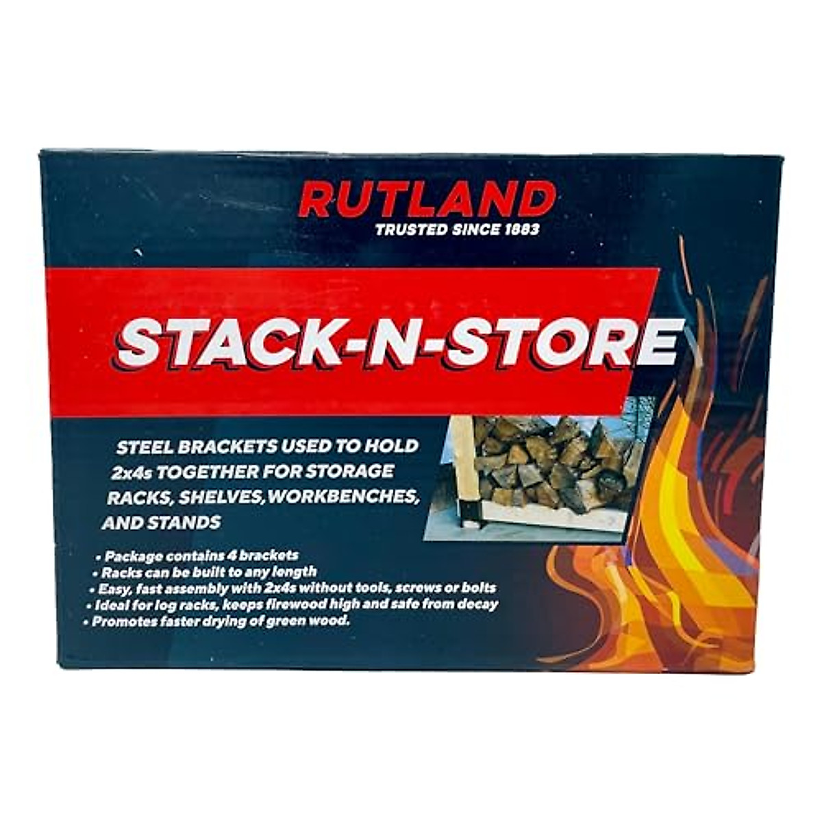Rutland Stack N Store Corner Brackets for Building Storage Racks, Set of 4