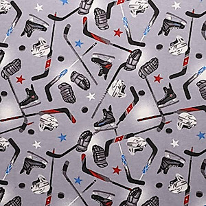 Mook Fabrics Flannel PRT Hockey, Grey