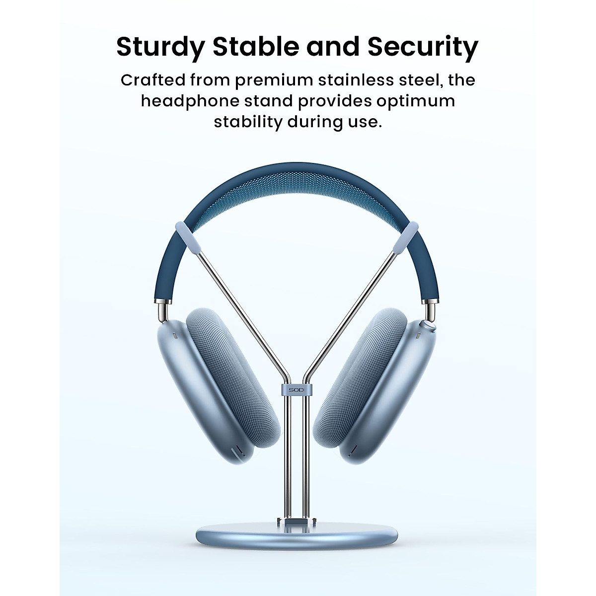 SODI Headphone Stand for AirPods Max - Desktop Headset Stand, Aluminum Anti-Slip Base Headphone Holder and Dock with Silicone Pad for Apple AirPods Max, Headphone Accessories for Desk, Blue