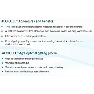 ALGICELL Ag Silver Calcium Alginate Dressing - 2" x 2" - Box of 10