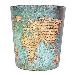 Vintage Trash Buckets Trash Can European Style Retro Waste Paper Basket Garbage Can Garbage Bin Container Waste Organizer Makeup Brush Holder for Home Bathroom Office Bedroom Wastebin