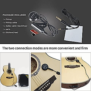 SUNYIN Acoustic Guitar Pickup,Piezo Transducer Contact Microphone Self-adhesive Easily AMP UP for Acoustic Classical Violin Ukulele Mandolin Banjo Cello Kalimba Drum (Black)