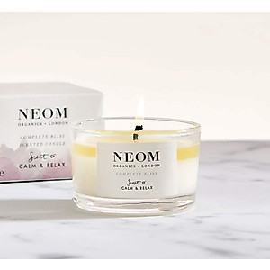 NEOM- Complete Bliss Scented Candle, Travel Size | Blush Rose, Lime & Black Pepper | Essential Oil Aromatherapy Candle | Scent to De-Stress