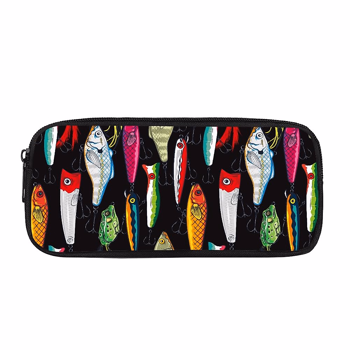 Ouhene Fishing Lures Pencil Case for Men Women,Large Capacity Pencil Box for Boys Girls,Pencil Case Pouch with Zipper for School Work Travel