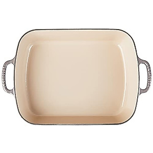 Le Creuset Enameled Cast Iron Signature Rectangular Roaster, 5.25 qt. (11.7" x 16.8") , Oyster