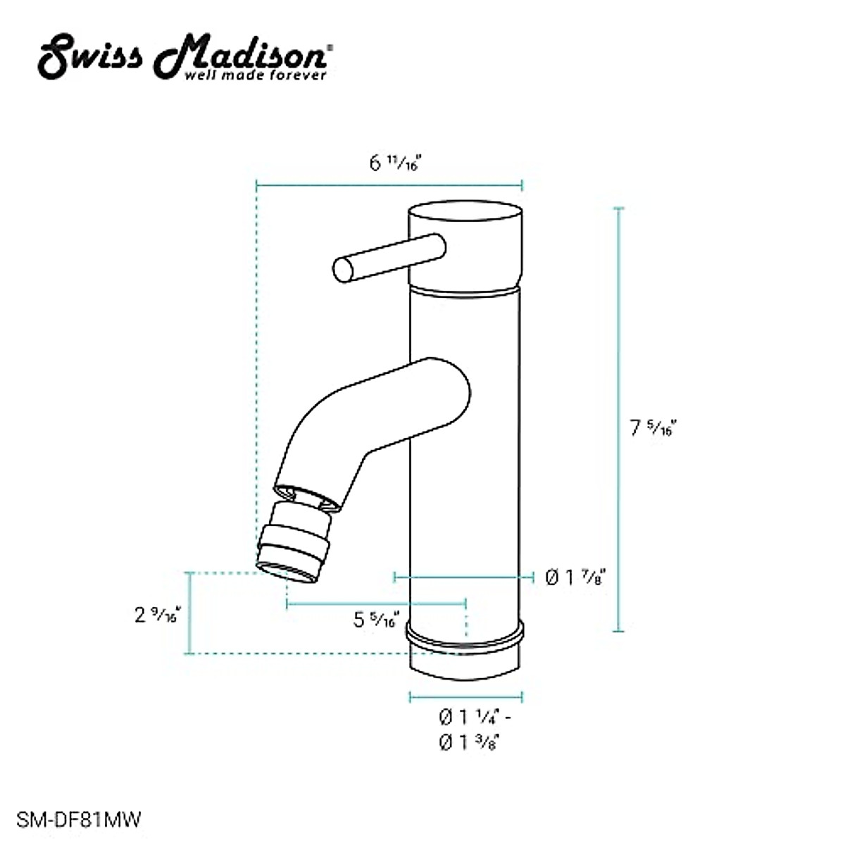 Swiss Madison Well Made Forever SM-DF81C Ivy Bidet Faucet in Chrome