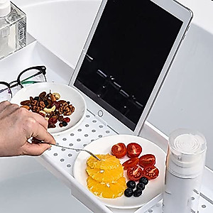 SDGH Expandable Bathtub Tray Spa Bathtub Caddy Organizer Rack Book Wine Phone Table Holder Bottom Bath Tub Tray Shelf (Color : OneColor)