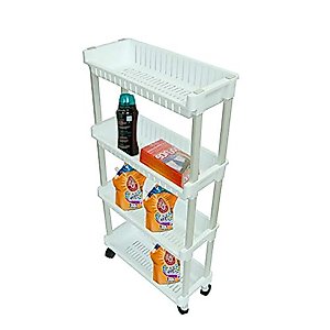 Trademark Innovations Laundry Shelves, 4 Tier, White