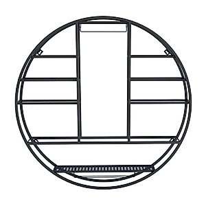 CGF- Mounted Wine Racks 12 Bottle Modern Black Metal Round Wall Mounted Wine Display Rack，Large Capacity Rack，7 Stem Wine Glass Stemware Rack（Gold,Black）