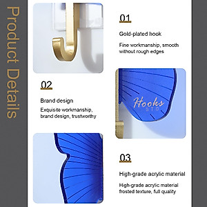 S.T.D Adhesive Hooks，Waterproof Rustproof 4 Colors Acrylic (Frosted) for Hanging Clothes, Towel, Hat, Bags, Key, Coat, Miscellaneous, Hook - Creative Butterfly May at Any Time Change Places（4Pack）
