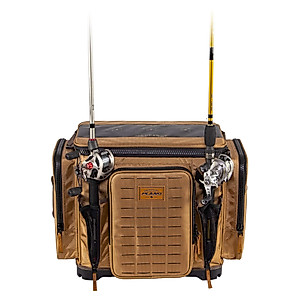 Plano Guide Series 3700 XL Tackle Bag, Beige 1680 Denier Fabric with Waterproof Base & Flambeau Outdoors 4510 Super Half Satchel Soft Bait Organizer