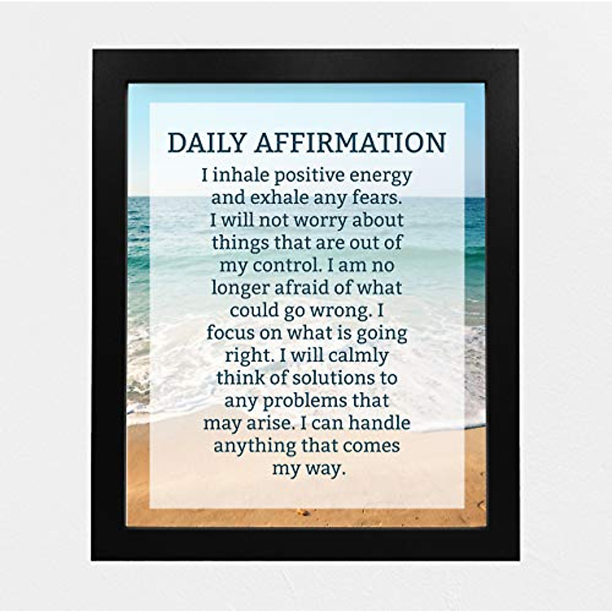 "Daily Affirmations- Self Talk"-8 x 10" Inspirational Poster Print. Motivational Wall Art-Ready to Frame. Ideal for Home Décor-Office Décor. Program Yourself to Win the Day! Great Gift for Graduates.