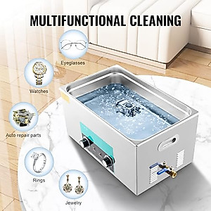Mophorn 22L Ultrasonic Cleaner 304 Stainless Steel Professional Knob Control Ultrasonic Cleaners with HeaterTimer for Jewelry Watch Glasses Circuit Board Dentures Small Parts Dental Instrument