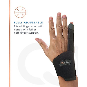 Copper Compression Finger Splint - Medical Grade Aluminum Orthopedic Brace Splints for Straightening Broken Fingers, Injuries, Arthritis, Trigger Finger. Adjustable Knuckle Immobilizer Braces