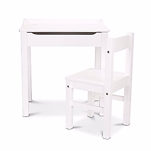 Melissa & Doug Wooden Lift-Top Desk & Chair - White