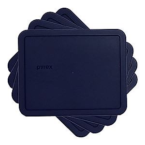 Pyrex 7212-PC 11-Cup Blue Replacement Food Storage Lid - 4 Pack Made in the USA
