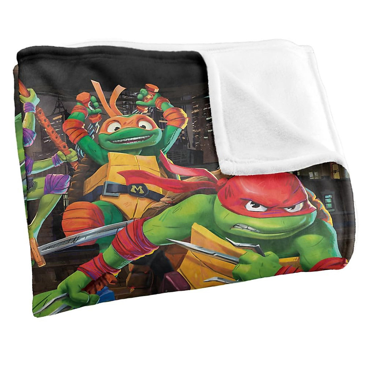 Teenage Mutant Ninja Turtles: Mutant Mayhem Blanket, 50"x60" Nightly Rooftop Escapade Silky Touch Super Soft Throw Blanket