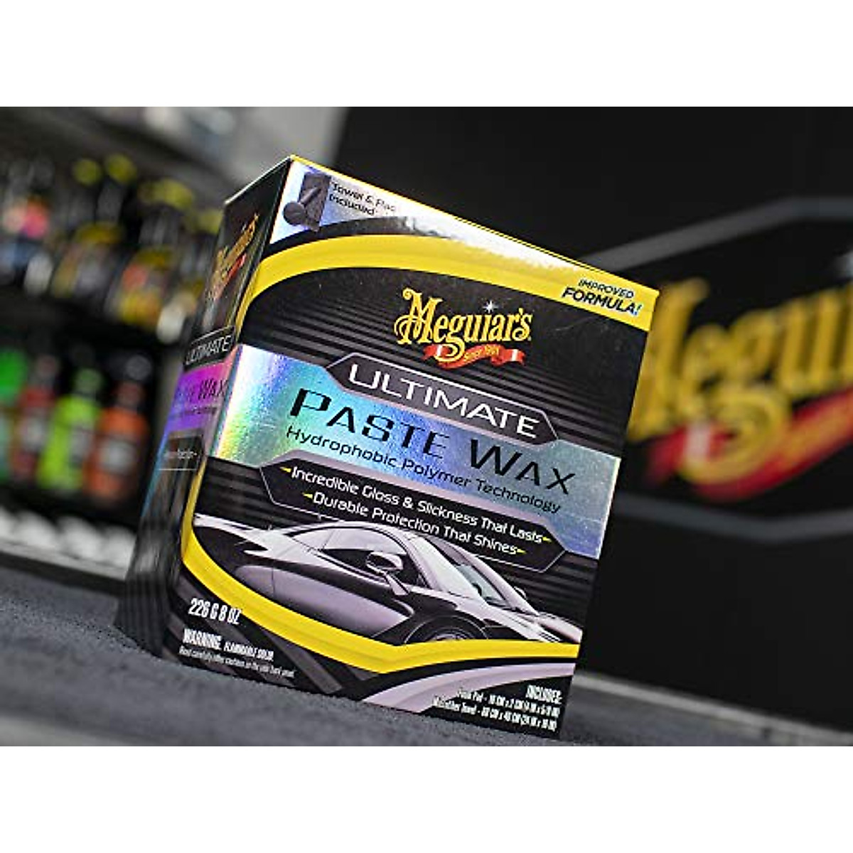 Meguiar's Ultimate Paste Wax, Durable Protection That Shines, Towel and Pad Included - 8 Oz Container