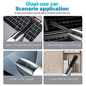 DQR HGV Handheld Mini Car Vacuum Cleaner Absorbing Pressure 150W 15000pa Rechargable in-car HEPA Filtration Car Vacuum (White)