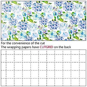 MIMUTI Floral Wrapping Paper- Wrapping paper Mini Roll - Purple Hydrangea Gift Wrapping Paper Design Perfect for Wedding, Birthday, Christmas, Baby Shower, Party, DIY Bouquet - 17 in x 33 ft