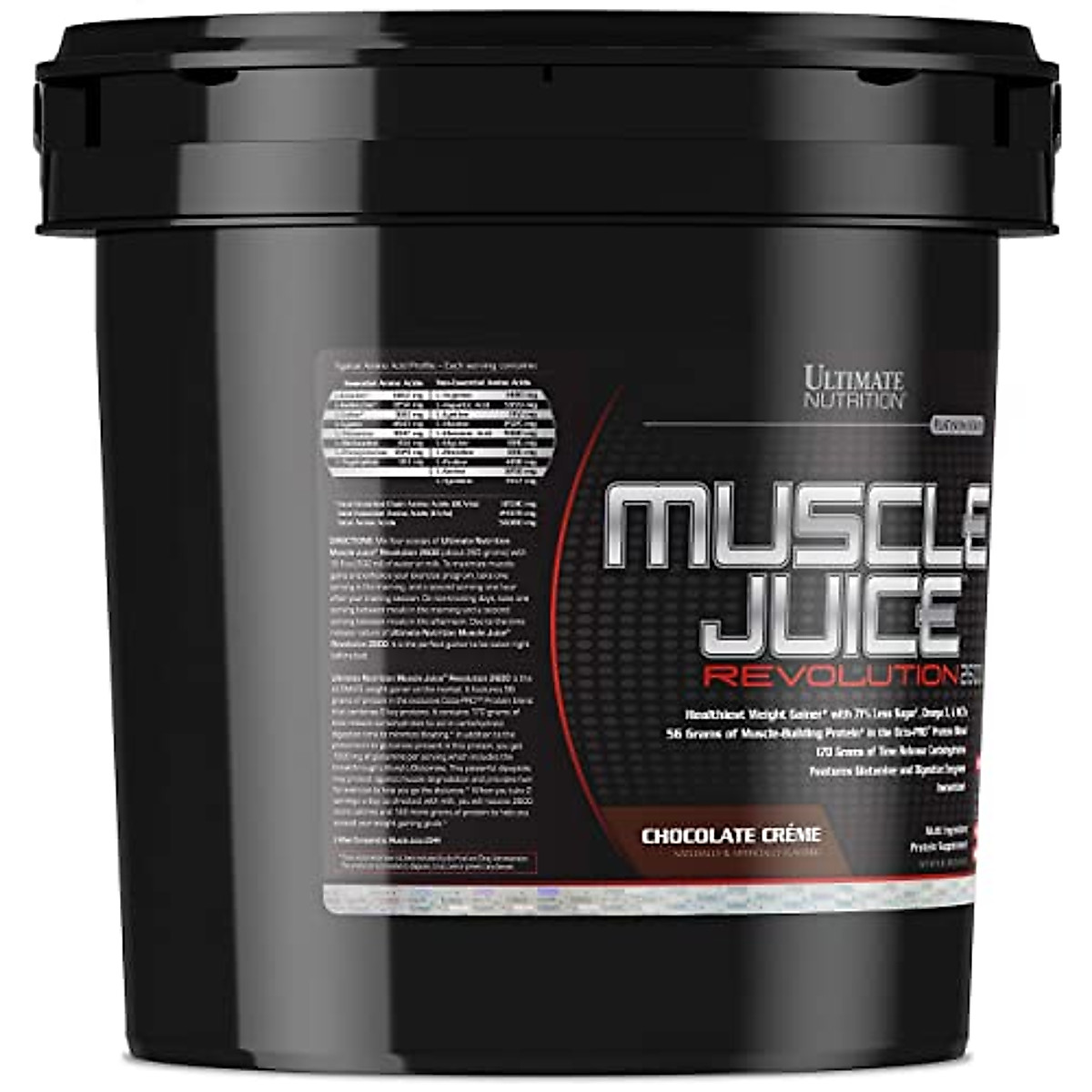 Ultimate Nutrition Muscle Juice Revolution 2600, Lean Muscle Mass Gainer Protein Powder with Glutamine, Whey Protein Isolate for Weight Gain, Time Release Carbohydrates, 11.1 Pounds, Chocolate