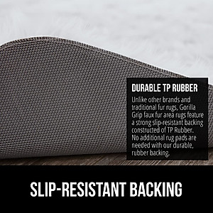 Gorilla Grip Fluffy Faux Fur Rug, 5x7, Machine Washable Soft Furry Area Rugs, Rubber Backing, Plush Floor Carpets for Baby Nursery, Bedroom, Living Room Shag Carpet, Luxury Home Decor, White