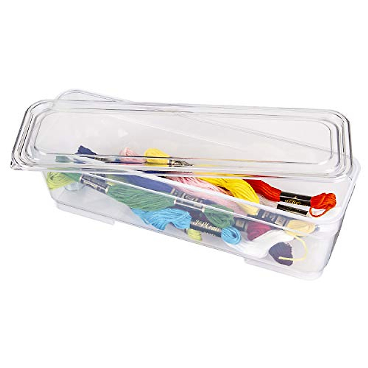 ArtBin 6971AG XL Bins with Lids 4-Pack, [4] Extra Long Art & Craft Organizer Boxes, Clear