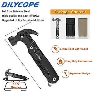 Gifts for Him Boyfriend Husband,Multitool Hammer Camping Accessories Survival Gear and Equipment,Camping Gear Hunting Hiking Fishing,Mens Gift Ideas for Him Men Dad Gifts