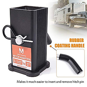 MICTUNING 2-1/2 inches Class V to 2 inches Class III and IV Trailer Hitch Receiver Adapter, 2.5 inches to 2 inches Reducer Sleeve with Hitch Pin and Clip