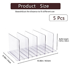 Lioguniy Purse Organizer for Closet 10 Pack Clear Shelves Divider Clothes Purse Bag Handbag Organizer Book, Adjustable Plastic Shelves for Home Bathroom Bedroom Kitchen