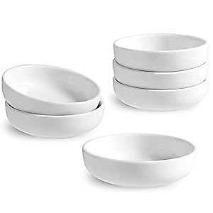Auanlay Ceramic Dipping Bowls Set of 6, Soy Sauce Dish, 3 Oz Dip Bowls, Mini Pinch Bowls, Sauce Cups, Small Serving Bowls for Side Dishes, Condiment, Prep, Sushi, Appetizer, Seasoning, White