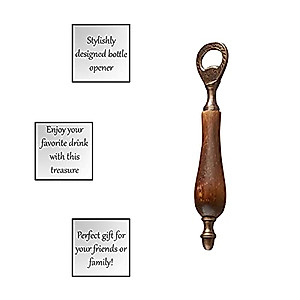 47th & Main Vintage Bottle Opener with Wood Handle, 6.69" Long