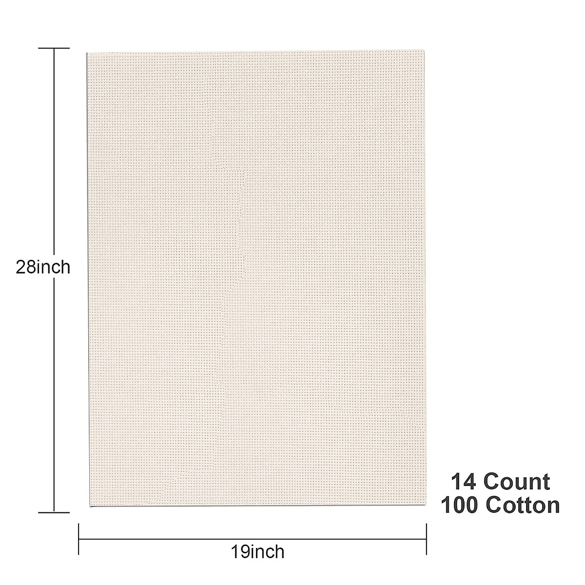 Aida Cloth 14 Count Cross Stitch Fabric,19×28inch (14CT, Off White)