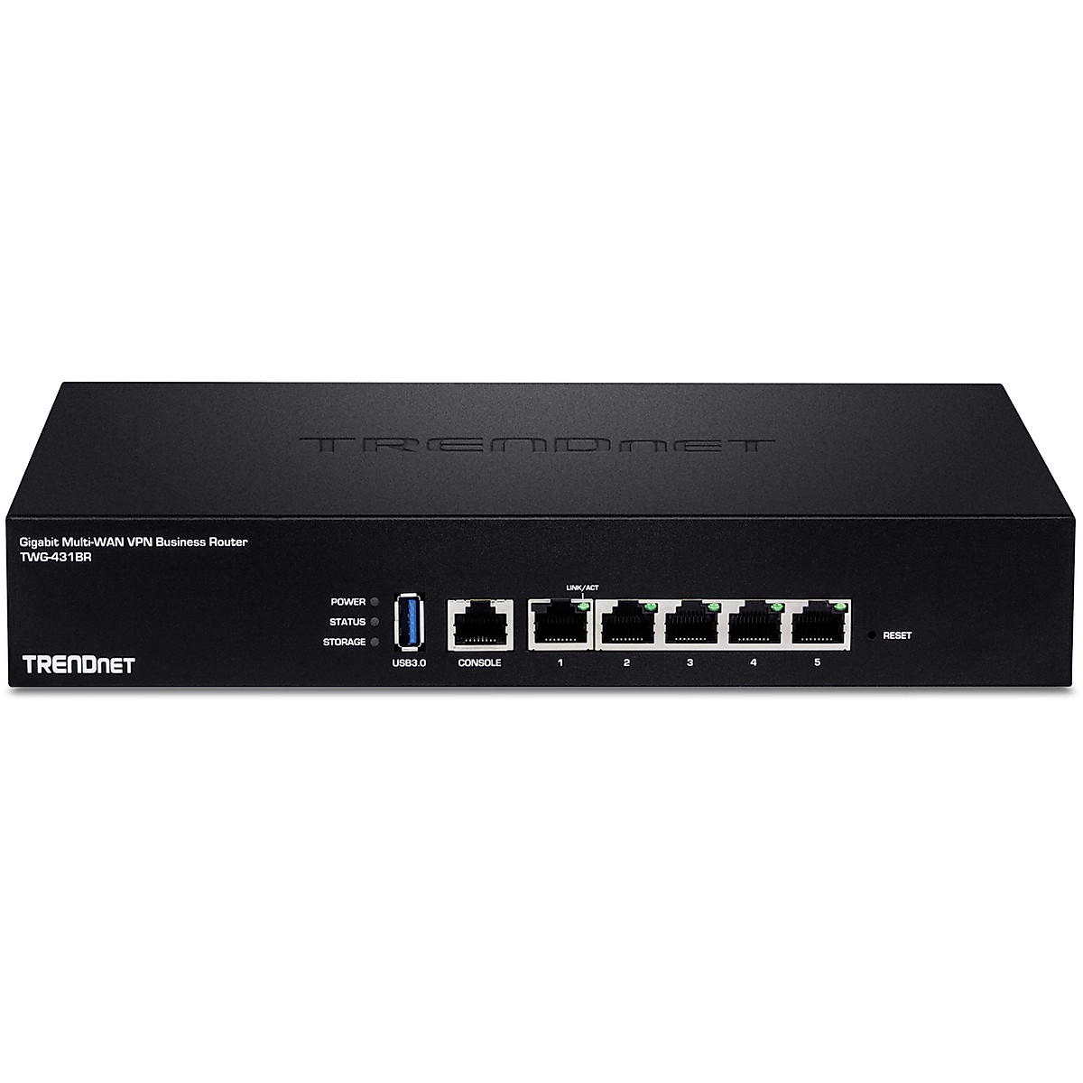 TRENDnet Gigabit Multi-WAN VPN Business Router, TWG-431BR, 5 x Gigabit Ports, 1 x Console Port, QoS, Inter-VLAN Routing, Dynamic Routing, Load-Balancing, High Availability, Online Firmware Updates