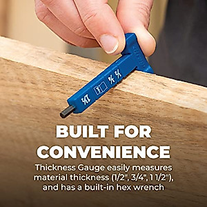 Kreg KPHA308 Easy-Set Pocket Hole Drill Bit with Stop Collar & Gauge/Hex Wrench