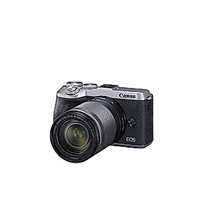 Canon Mirrorless Camera [EOS M6 Mark II] for Vlogging + EF-M 18-150mm Lens + EVF Kit|CMOS (APS-C) Sensor| Dual Pixel CMOS Auto Focus| Wi-Fi |Bluetooth| 4K Video, Silver