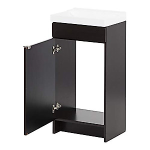 Spring Mill Cabinets Merton Bathroom Vanity with Sink, 17" W x 12.75" D x 34.63" H, Ebony Oak