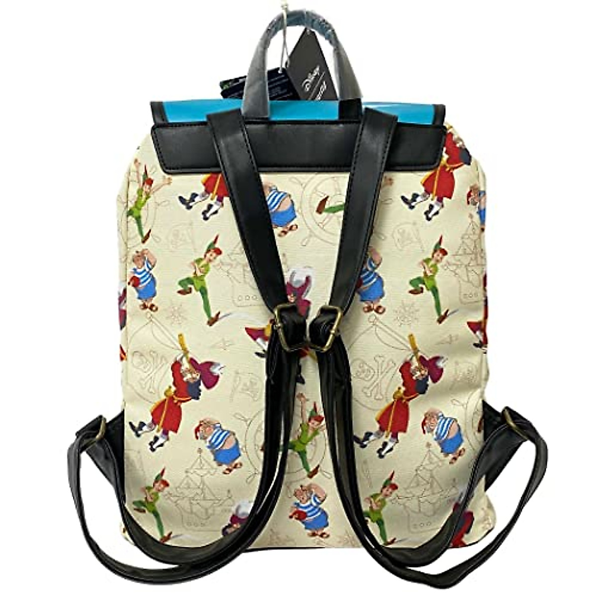 Loungefly Captain Hook Skull Peter Pan Pirate AOP Rucksack Bag