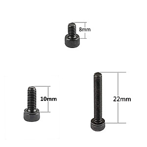 CAMVATE Three Types M4 Threaded Screw Pack (15 pcs,M4X8mm,M4X10mm,M4X22mm) - 1955
