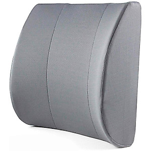 DMI Lumbar Support Pillow for Chair to Assist with Back Support with Removable Washable Cover and Firm Insert to Ease Lower Back Pain while Improving Posture, 14 x 13 x 5, Contoured Foam, Elite, Gray