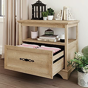 Sauder Adaline Cafe Lateral File, L: 33.11" x W: 20.23" x H: 29.92", Orchard Oak Finish